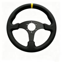 China Universal 330mm Black Microfiber Leather Racing Steering Wheels 6x70mm PCD for Drift & Track Cars for sale