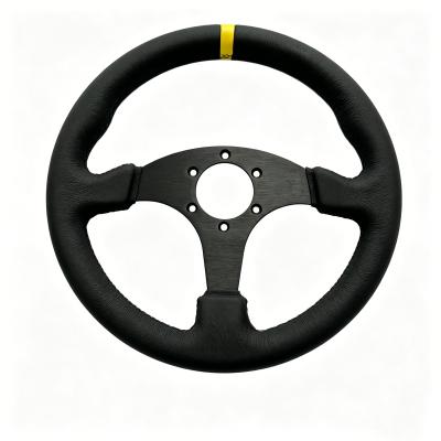 China Universal 330mm Black Microfiber Leather Racing Steering Wheels 6x70mm PCD for Drift & Track Cars for sale