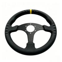 China Universal 330mm Black Microfiber Leather Racing Steering Wheels 6x70mm PCD for Drift & Track Cars for sale