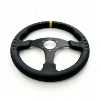 China Universal 330mm Black Microfiber Leather Racing Steering Wheels 6x70mm PCD for Drift & Track Cars for sale