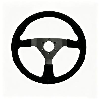 China Aluminum Alloy Suede Racing Steering Wheel 6 Bolt 6x70mm 350mm Deep Dish 36mm for sale