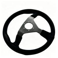China Aluminum Alloy Suede Racing Steering Wheel 6 Bolt 6x70mm 350mm Deep Dish 36mm for sale
