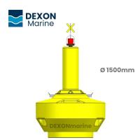 China 1500mm Dia Yellow Marine Marker Buoys X Topmark Nautical Buoys IALA Compliant for sale