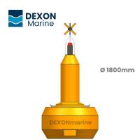 China OEM 1800mm Yellow IALA Special Mark Buoy Navigation Aid Buoy With X Topmark for sale