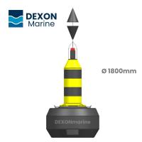 China Polyethylene Marine IALA Cardinal Buoy 1800mm Dia With Topmark And LED Light for sale