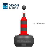 China Black And Red IALA Isolated Danger Buoy With Lantern For Offshore Navigation for sale