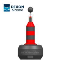 China Black And Red IALA Isolated Danger Buoy With Lantern For Offshore Navigation for sale