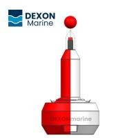 China Diameter 1800mm Fairway Navigation Buoy Red And White Vertical Stripes OEM Logo for sale