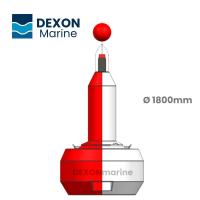 China Diameter 1800mm Fairway Navigation Buoy Red And White Vertical Stripes OEM Logo for sale
