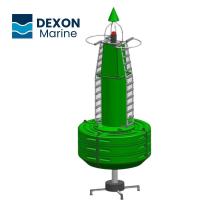China 2600mm Green Solar Powered Boat Navigation Buoys With Marine Lantern Or AIS Lantern for sale
