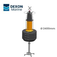China Diameter 2400mm Black And Yellow Marine Navigation Buoys For Safe Channel Marking for sale
