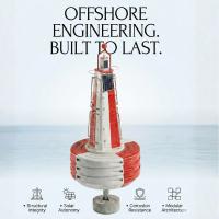 China Heavy-duty Ø2600 offshore navigation buoy with 6000kg buoyancy, galvanized steel tower, LLDPE float body and SC160 lantern compatibility. OEM options available. for sale