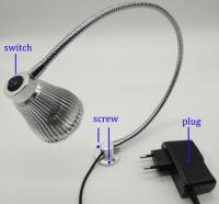 China Flexible Bendable Stainless Steel Tubing Bedside Reading Lamp 1W for sale