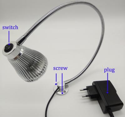 China Flexible Bendable Stainless Steel Tubing Bedside Reading Lamp 1W for sale