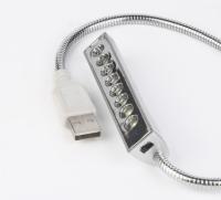 China Micro USB Light Gooseneck Flexible PC Laptop 8 Led Book Light RoHS for sale