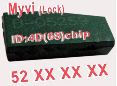 China MYVI 4D 68 Car Key Transponder Chip 52XXX, Professional Auto Key Chips for sale