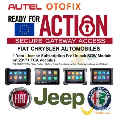 China [Online Activation] Autel European FCA Chrysler Fiat Alfa SGW Security Gateway Unlock Service for Autel /OTOFIX Tools for sale