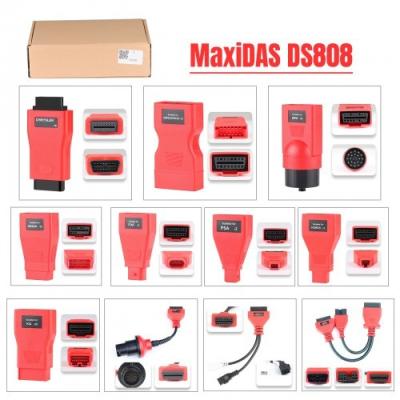 China Autel Full Set OBDII Cables and Connectors Kit for DS808/MK808/MP808 for sale