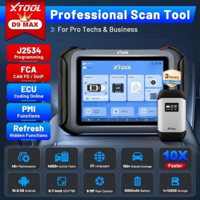 China 2025 XTOOL D9 MAX universal  Diagnostic Scanner With J2534 Topology Mapping, ECU Coding, FCA/ for sale