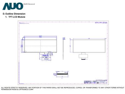 China 12.3 inch 2400x900 Bar Type LCD Display Wide Temperature -30 to 85°C LVDS for sale