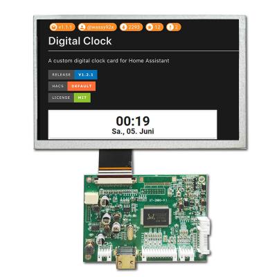 China 7 Inch 1024x600 HDMI LCD Screen with RGB to HDMI Board 500 cd/m2 for sale