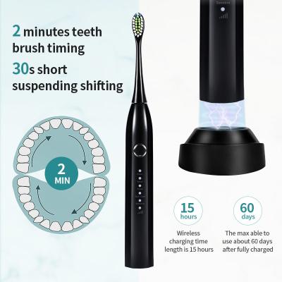 China Automatic Black Sonic Toothbrush , Adult Electric Toothbrush IPX8 Waterproof for sale