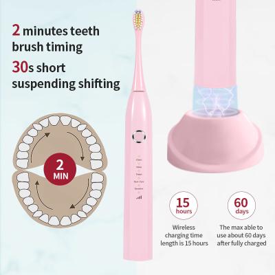 China Multifunctional Sonic Smart Electric Toothbrush Pink Color Anti Sliding for sale