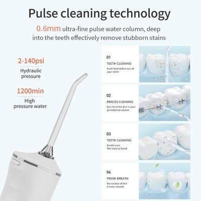 China 4 Nozzles White Handheld Water Flosser With 1500mAh Lithium Battery for sale