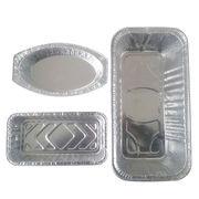 China Three Divisions Disposable 8011 Aluminum Food Containers For Restaurants for sale