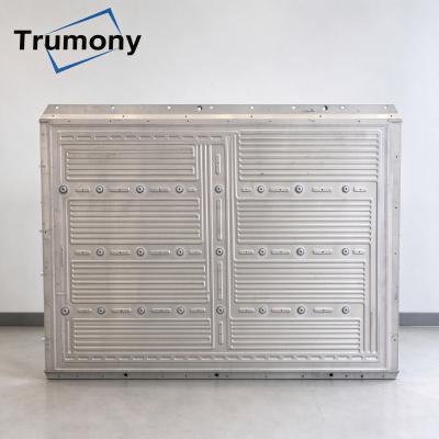 China Aluminum Battery Tray Bottom Enclosure 1150x680x145mm Welded 80S Commercial Van Pack for sale