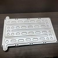 China 3003 Stamped Finned Water Cooling Plate 500x350x12mm For IGBT Power Module for sale