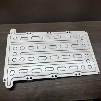 China 3003 Stamped Finned Water Cooling Plate 500x350x12mm For IGBT Power Module for sale