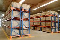 China Streamlined Warehouse Operations Double Deep Pallet Racking System With Assembly Required And Steel Shelf Tray for sale