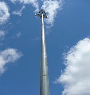 China Customizable Hot Dip Galvanized Single Tube Communication Tower Easy To Install And Supports 4G 5G for sale