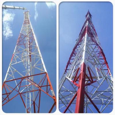 China Customizable 3 Leg Lattice Telecommunication Tower For High Altitude Signal Transmission for sale