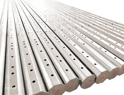 China 25FT 7M Octagonal Metal Utility Pole Galvanized Tapered Steel Pole 2.5mm for sale