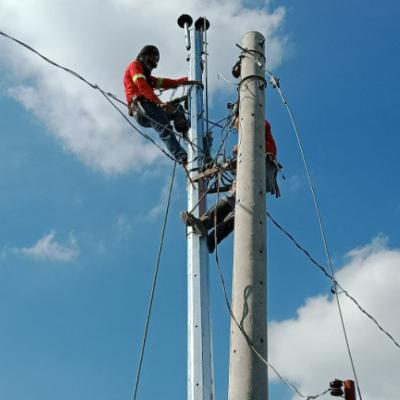 China 25FT To 45FT Electric Steel Pole Davao Nea Standard Galvanized Steel Post for sale