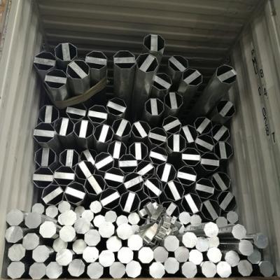 China 30FT 9150mm ASTM A36 Galvanized Octagonal 15kV Steel Power Pole for sale