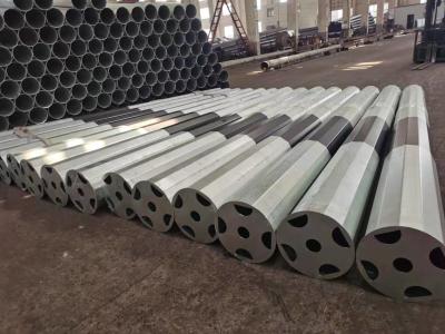 China 4M - 50M Height Electric Steel Pole For Concrete Base Plate for sale