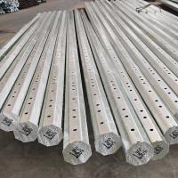 China Overhead Line Electric Steel Pole 30FT Galvanized Steel Power Pole 127mm for sale
