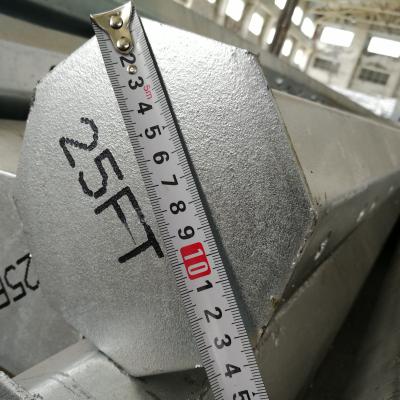 China 25FT 300KGF Load Philippines Nea Standard Hot Dip Galvanized Steel Pole for sale