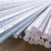 China 35FT 500KGF Metal Utility Pole 10670mm Electric Transmission Steel Pole for sale