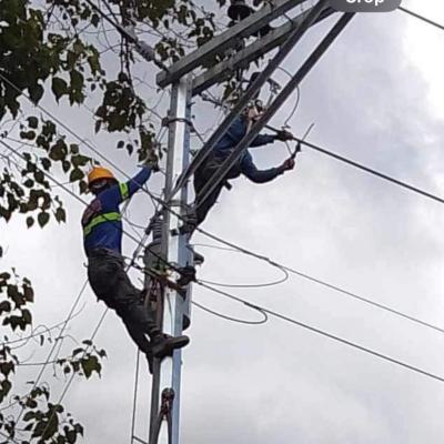 China Overhead Line Electric Steel Pole 30FT Galvanized Steel Power Pole 127mm for sale