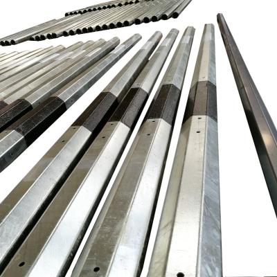 China AWS Welding 15kv Galvanised Metal Posts Electric Power Distribution Pole for sale