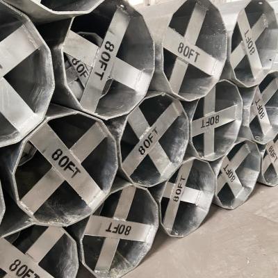 China 80FT Dodecagonal Metal Transmission Steel Pole For 69KV Power Line for sale