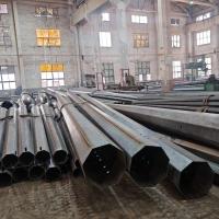 China Q235 Electric Steel Pole 45FT Overhead Power Line Octagonal Galvanized Steel Pole for sale