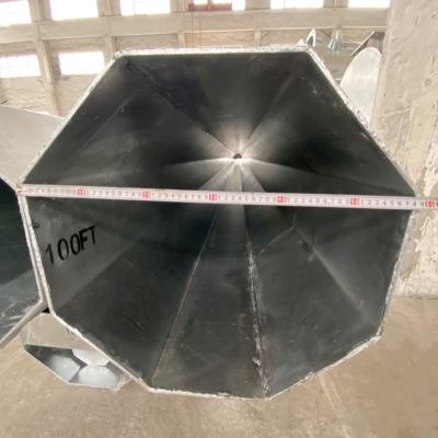 China 100FT Transmission Steel Pole Tower Polygonal Electric Power Steel Galvanized Metal Tubing for sale