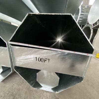 China 100FT 6mm Transmission Steel Pole Hot Dip Gal Electric 69KV  Steel Telegraph Poles for sale