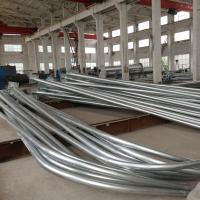 China Curved End Steel Lighting Pole Single Arm 12M Grade50 Galvanized Light Post for sale