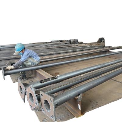 China 8M Q255B Hot Dip Galvanized Street Light Pole Single Arm Metal Lamp Post for sale